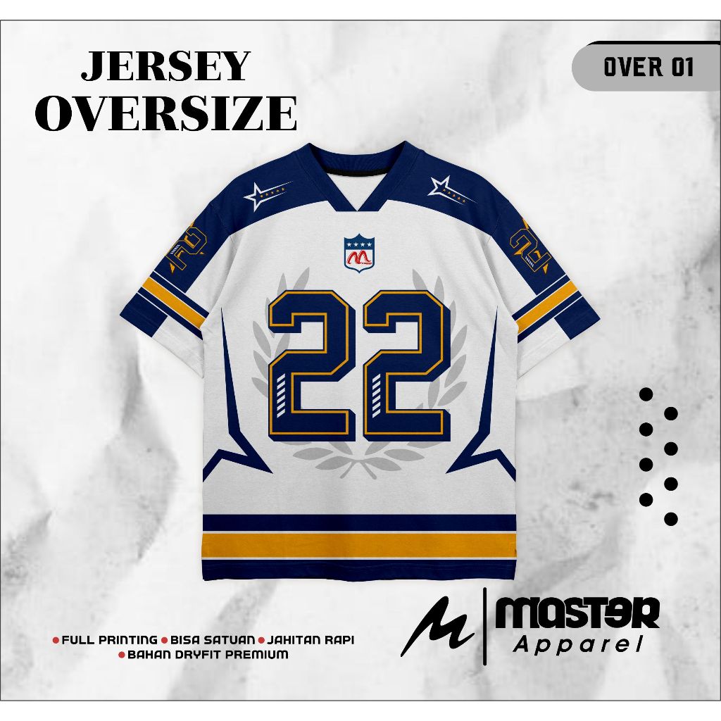 Jual JERSEY KAOS OVERSIZE II BISA CUSTOM NAMA DAN NO II OVER01 | Shopee ...