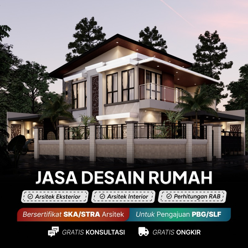 Jual JASA DESAIN ARSITEK DAN INTERIOR RUMAH TINGGAL 2 LANTAI ...