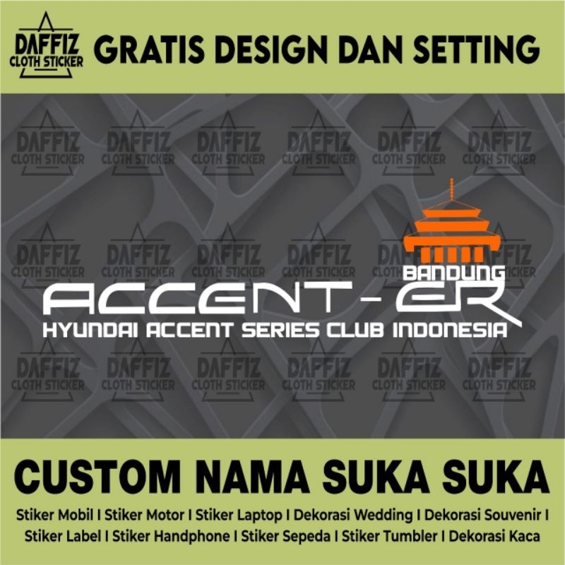 Jual STIKER CUTTING CUSTOM HYUNDAI ACCENT BANDUNG | Shopee Indonesia