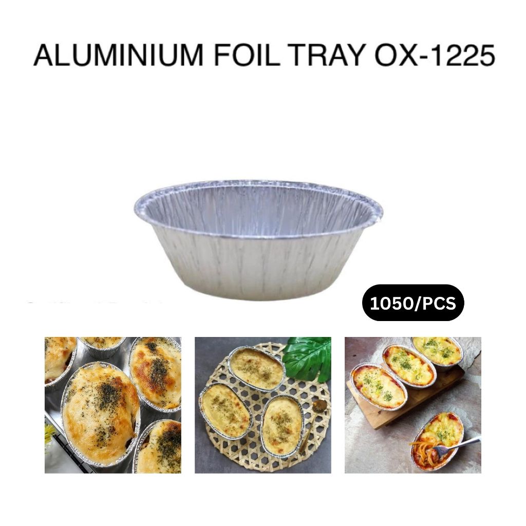 Jual 25 Pcs Alumunium Foil Tray OX 1225 Kemasan Dimsum Mentai Lasagna Macaroni Schotel Spaghetti ...