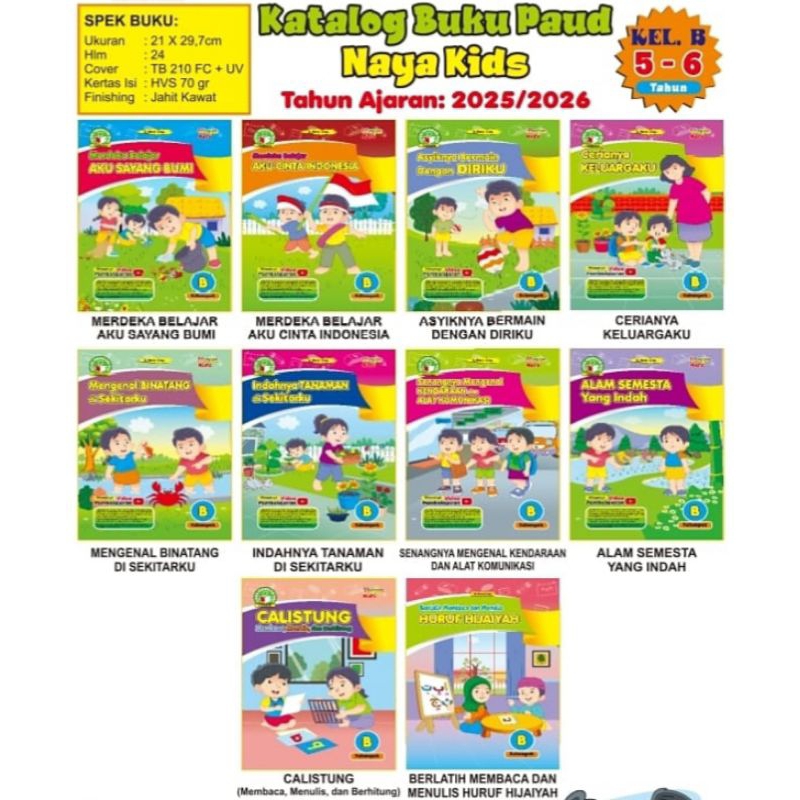 Jual Paket Buku TK A dan B Naya Kids isi 10 Buku Kurikulum Merdeka Terbaru K21 KUMER Paket TK ...