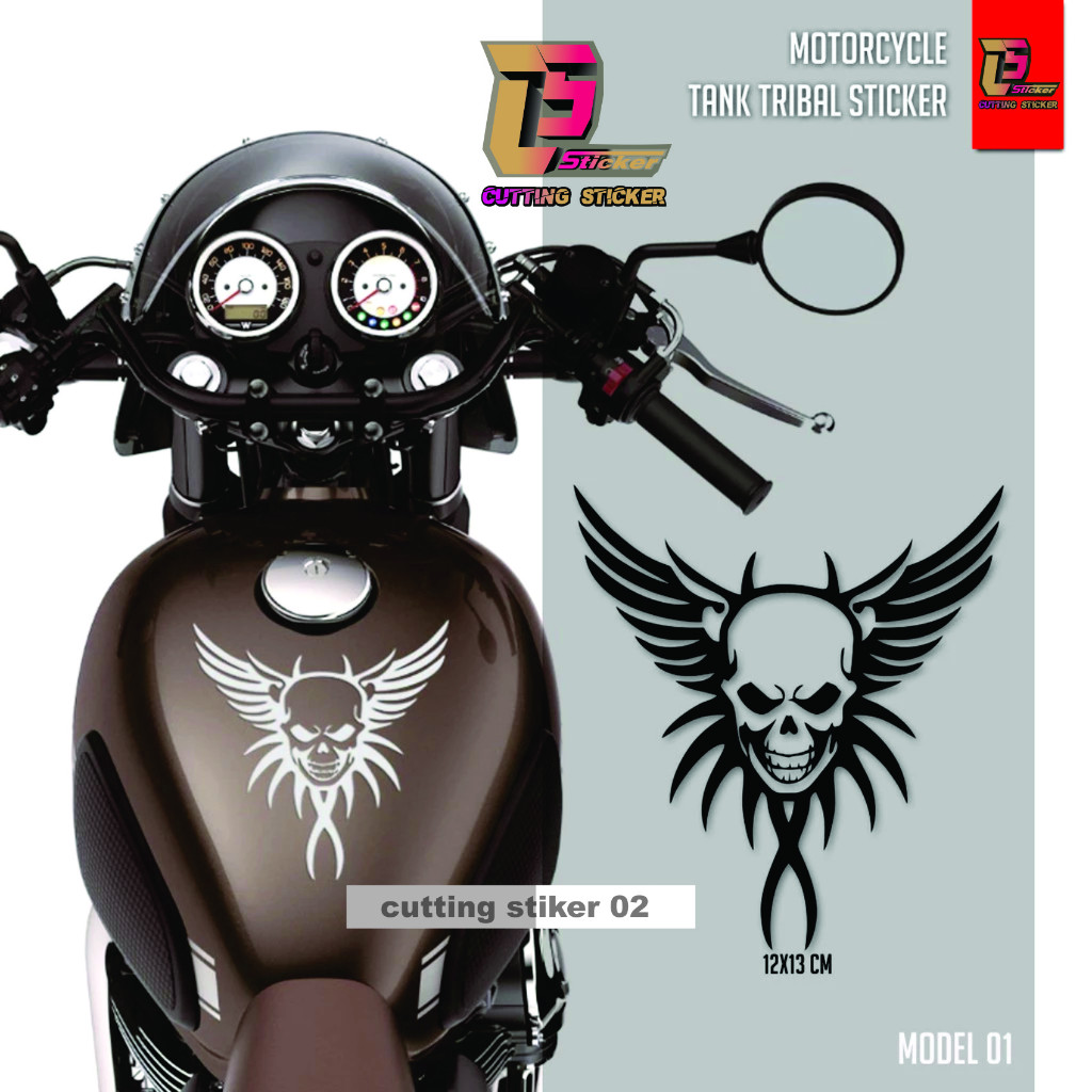 Jual Sticker Tangki Motor Classic Tribal w175 harley enfield triumph cb ...