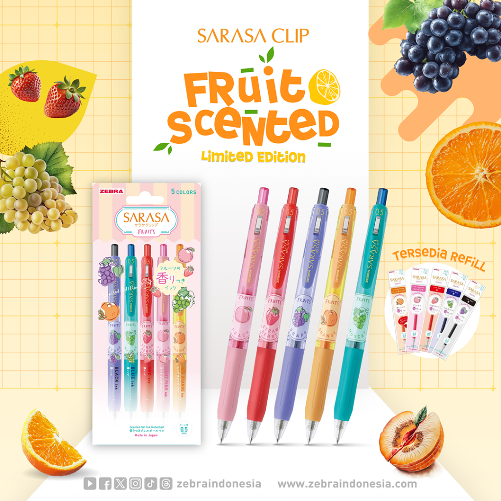 Jual Zebra Pulpen Gel Sarasa Clip 0.5mm Limited Edition Fruit Series 0.5mm - satuan | Shopee ...