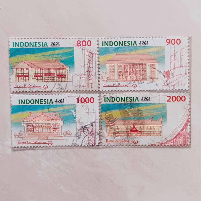 Jual (AB) Perangko Indonesia 2001 Arsitektur Gedung Kantor Pos Set ...