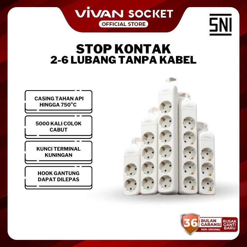 Jual VIVAN Home Office Socket Series Tanpa Kabel Pasang Kabel Sendiri ...