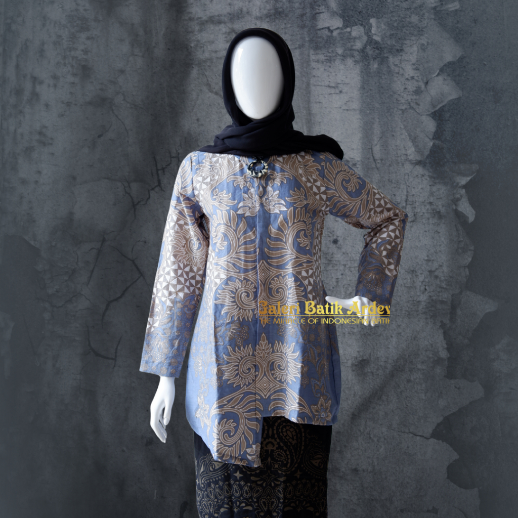 Jual Galeri Batik Ardev - Baju Blouse Batik Wanita Atasan Kerja Baby Blue | Shopee Indonesia