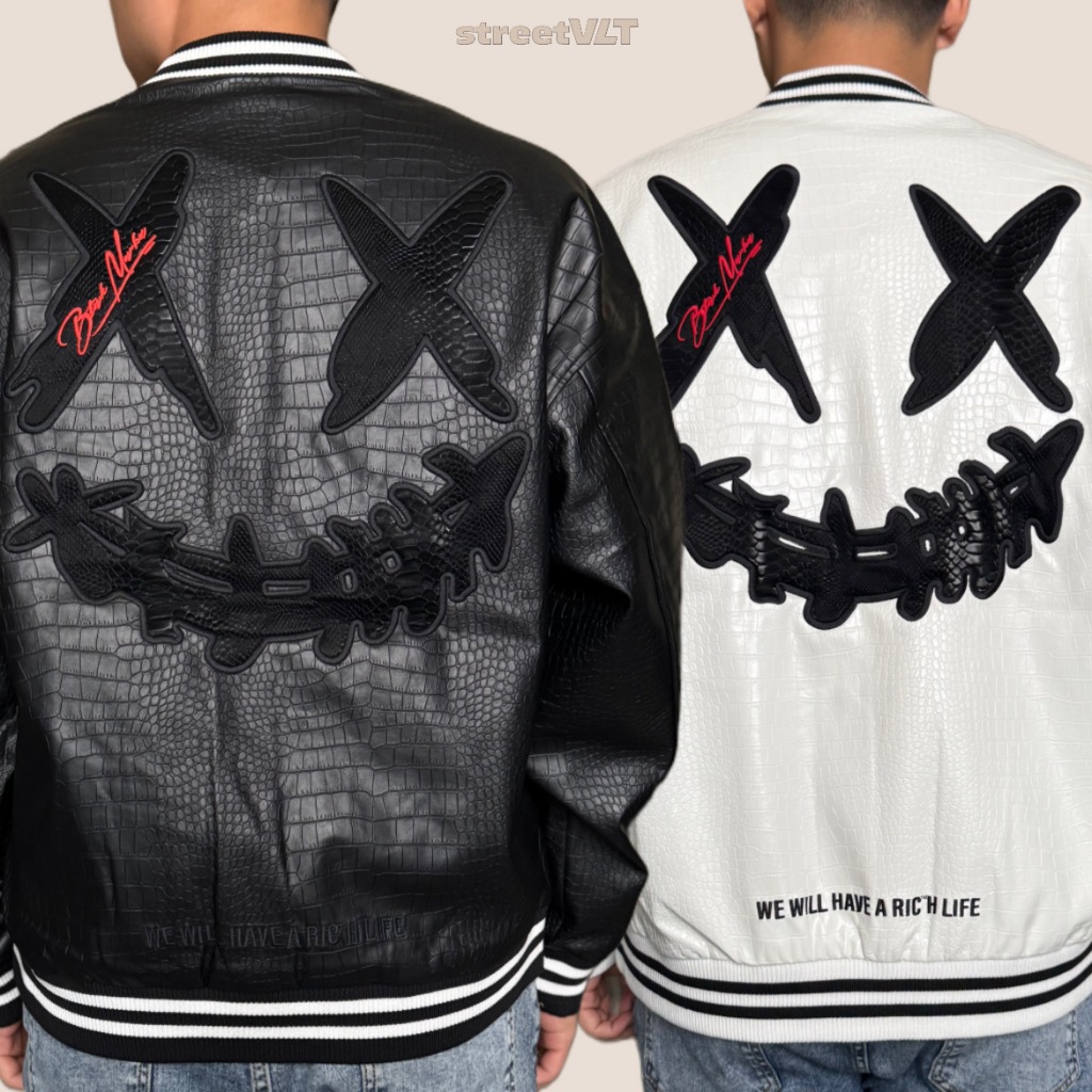 Jual Ricky Clown Black Mamba Snakeskin Embroidered Crocodile Varsity ...