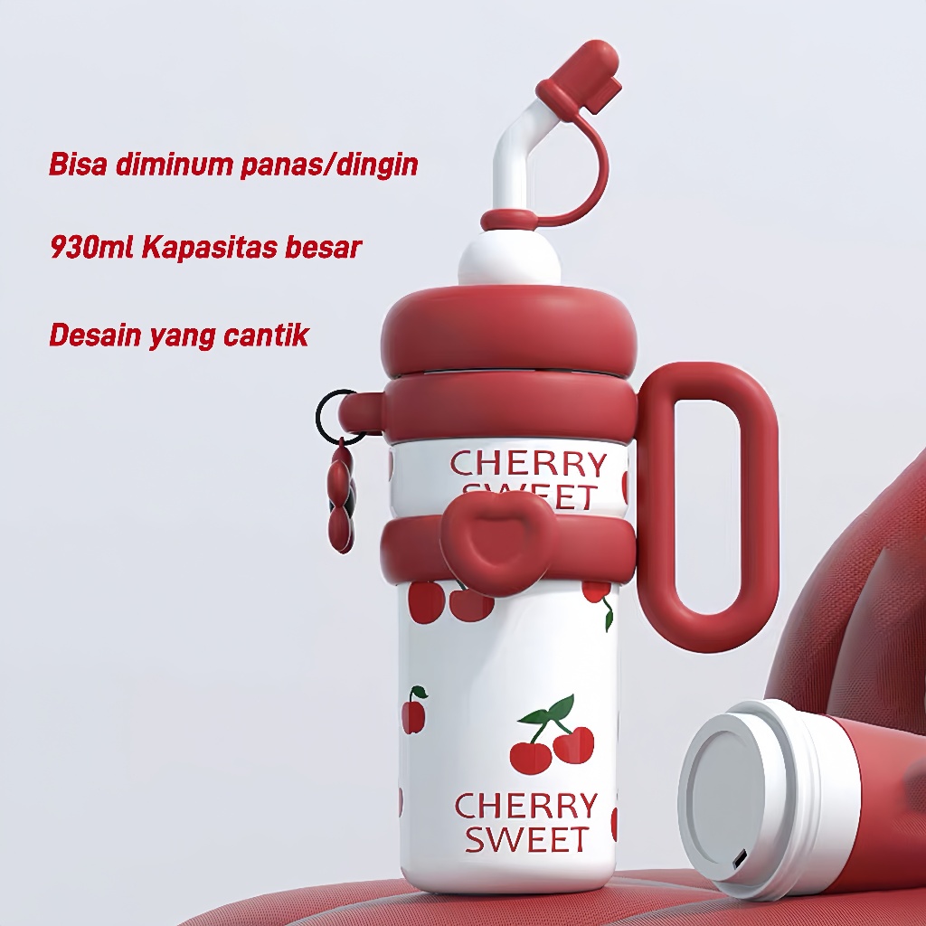 Jual Termos Vakum Tumbler 316 Stainless Vacum 930ml Portable handle Botok Minum Besar Tumbler ...