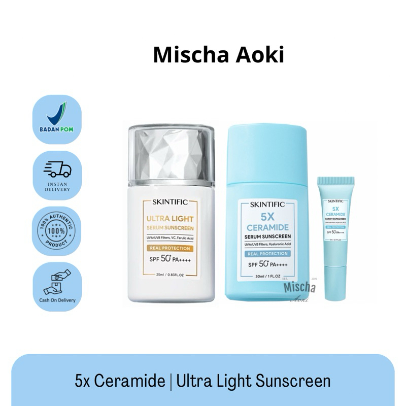 Jual BPOM 5x Ceramide Serum Sunscreen 5ml 30ml | Ultra Light SPF 50 PA++++ | SC | Shopee Indonesia