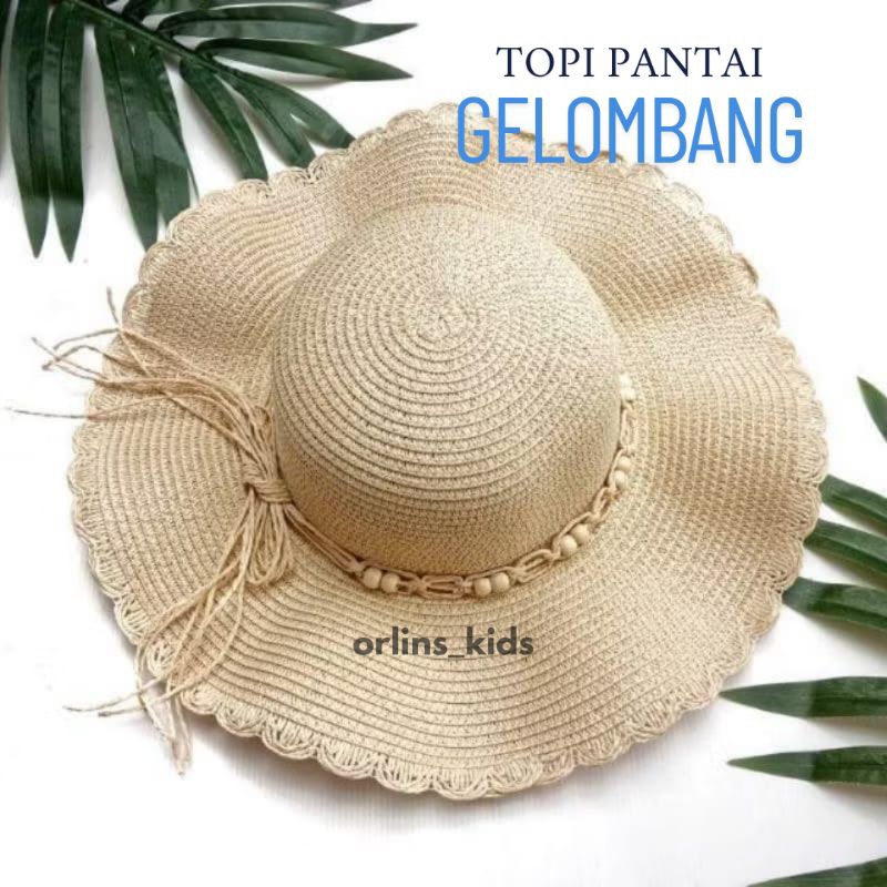 Jual TOPI PANTAI GELOMBANG DEWASA PITA JERAMI | Shopee Indonesia