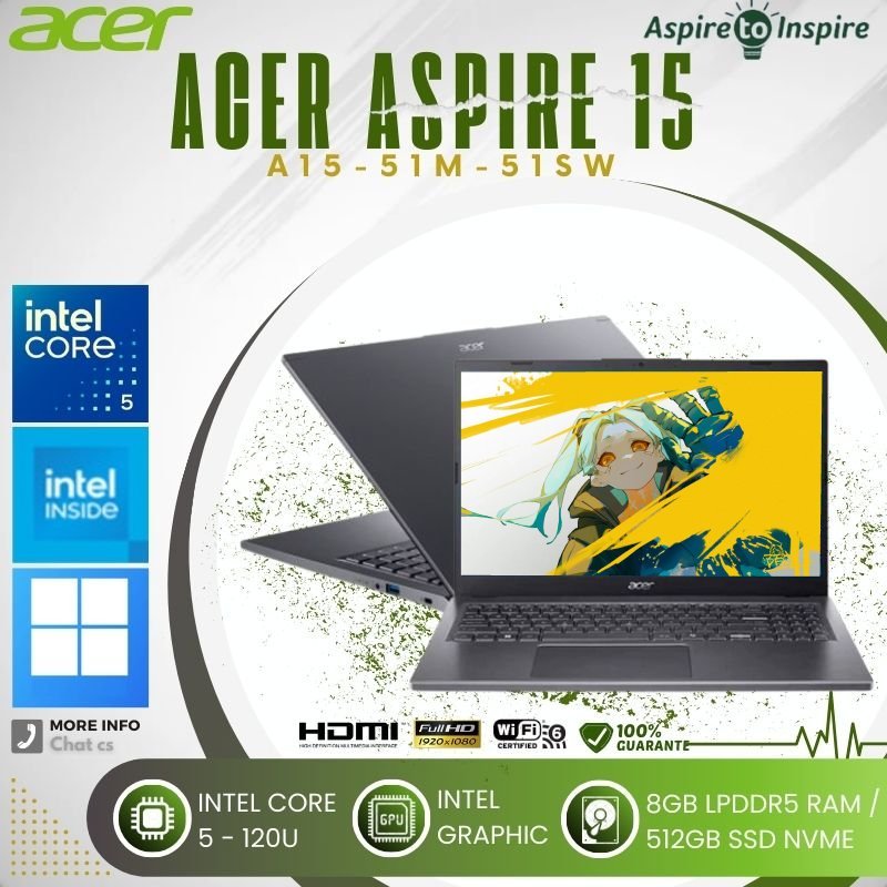 Jual ACER Aspire 15 A15-51M-51SW - CORE 5 120U, 8GB RAM, 512GB SSD, 15. ...