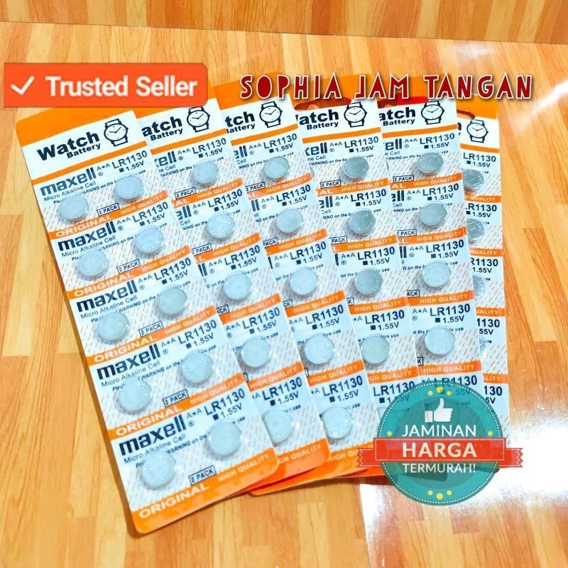 Jual Baterai Maxel LR1130, LR1131 Murah Harga Per Lembar/Strip isi 10 ...