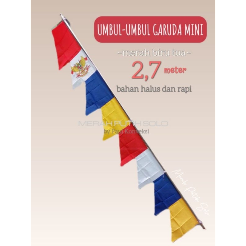 Jual Bendera Merah Putih Garuda / Umbul-umbul Gergaji Garuda / Umbul-umbul Zigzag uk 2,7 meter ...