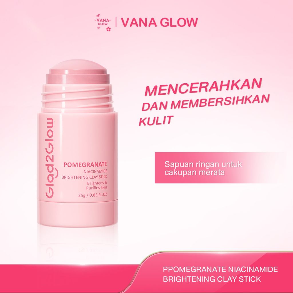 Jual Masker Glad2Glow Pomegranate Niacinamide Brightening Clay Stick 1/2/3Pcs 25G Masker Wajah ...