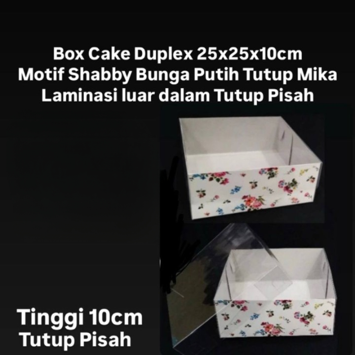 Jual Box Cake Model Shabby Tutup Mika Dus Kue Tutup Pisah 25x25x10cm ...