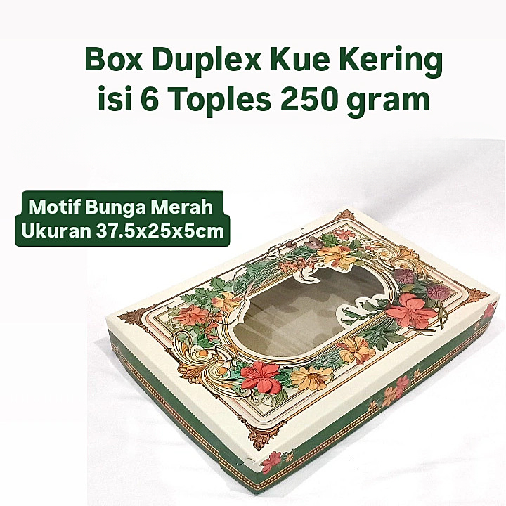 Jual Box Duplex Dus Kue Kering Muat 6 Toples 250gr Kotak Motif Bunga ...
