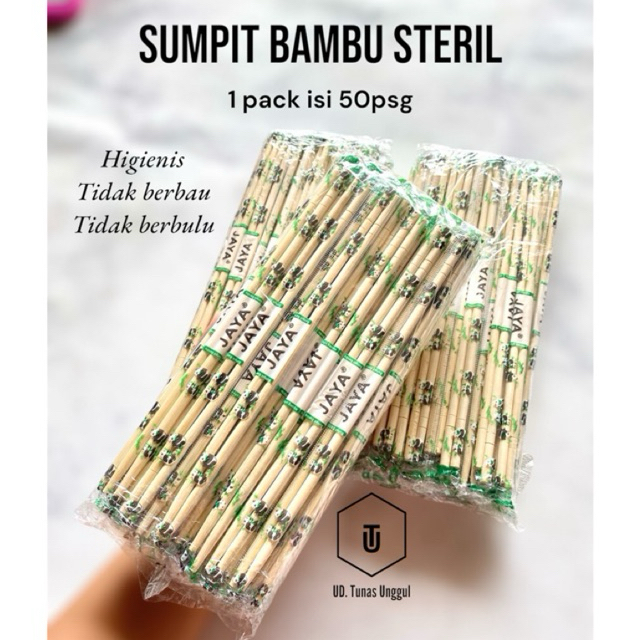 Jual SUMPIT BAMBU STERIL isi 50pasang / sumpit bambu sekali pakai ...