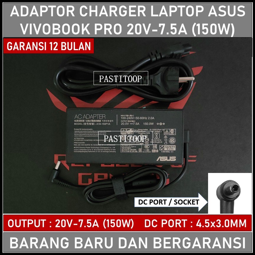 Jual Adaptor charger laptop ASUS VIVOBOOK PRO F571 F571GD F571GT 150W ...