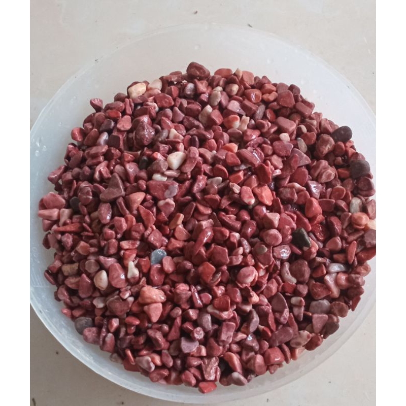 Jual 1kg batu asli dari alam merah maron import/Batu krikil/Batu hias ...