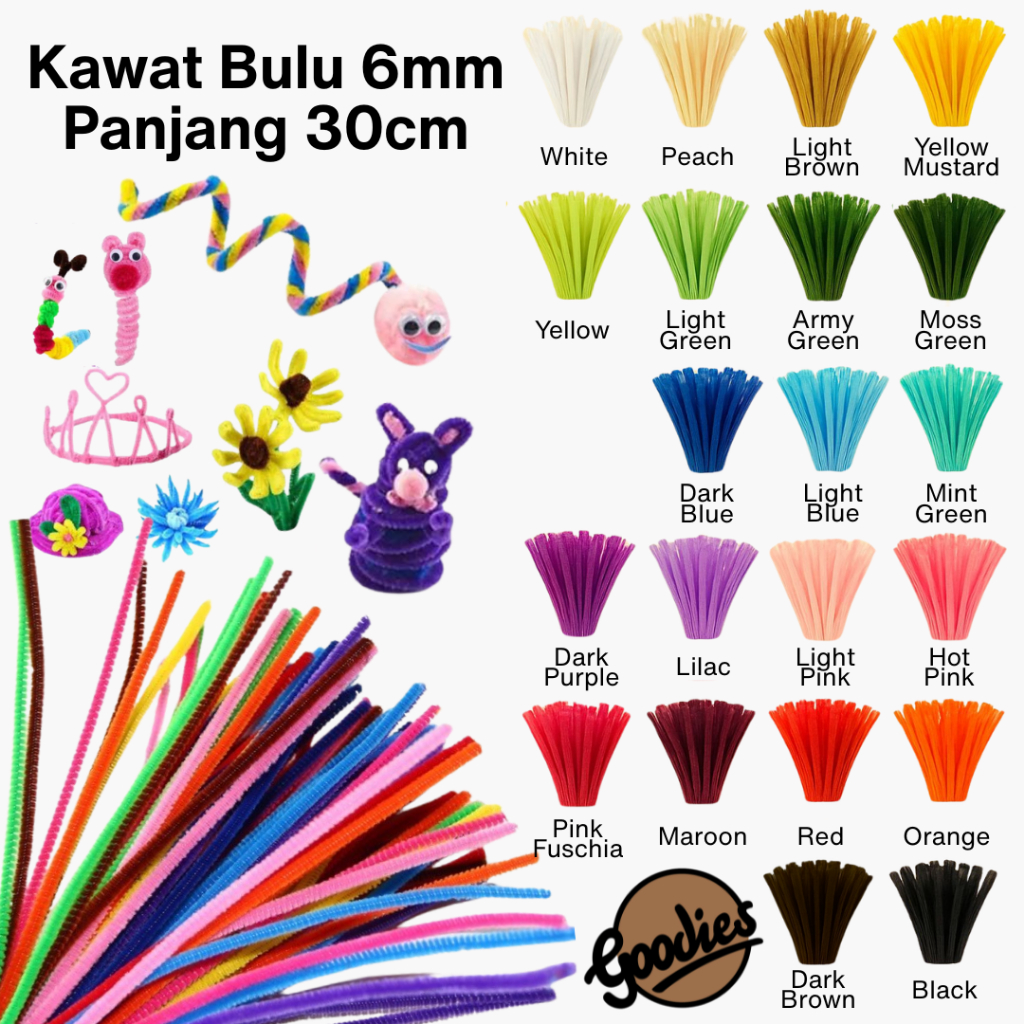 Jual Kawat Bulu Mercy Tebal 6mm (HARGA PER 10 TANGKAI) Warna Pastel ...