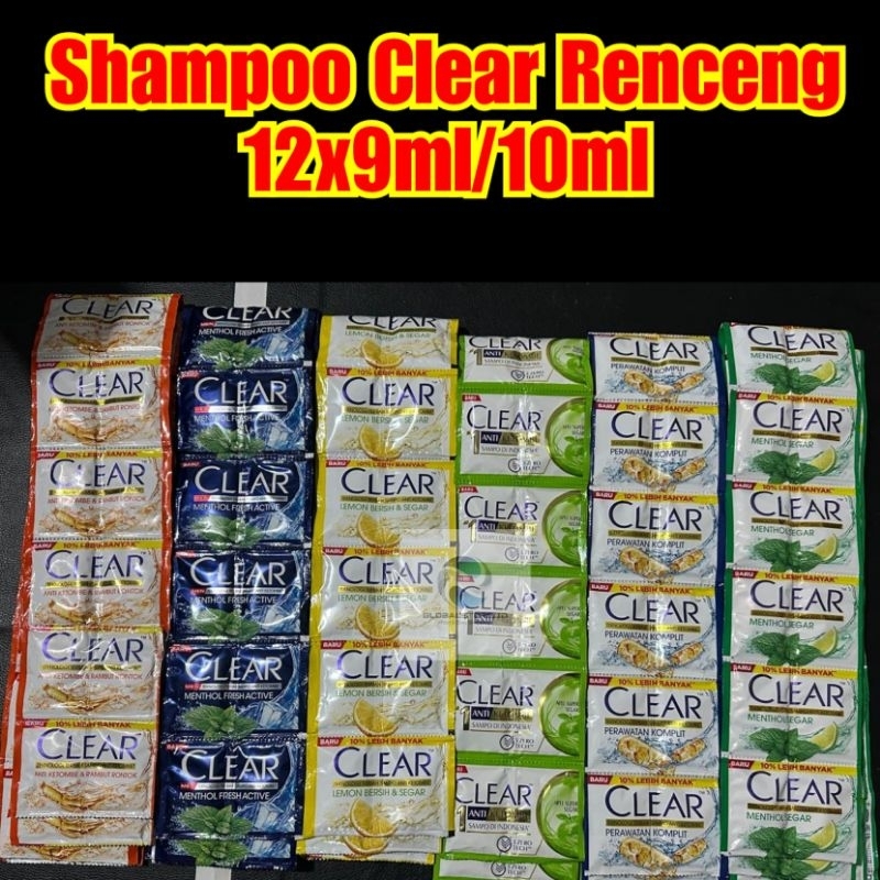 Jual Shampoo Clear Renceng 12x9ml/10ml | Shopee Indonesia