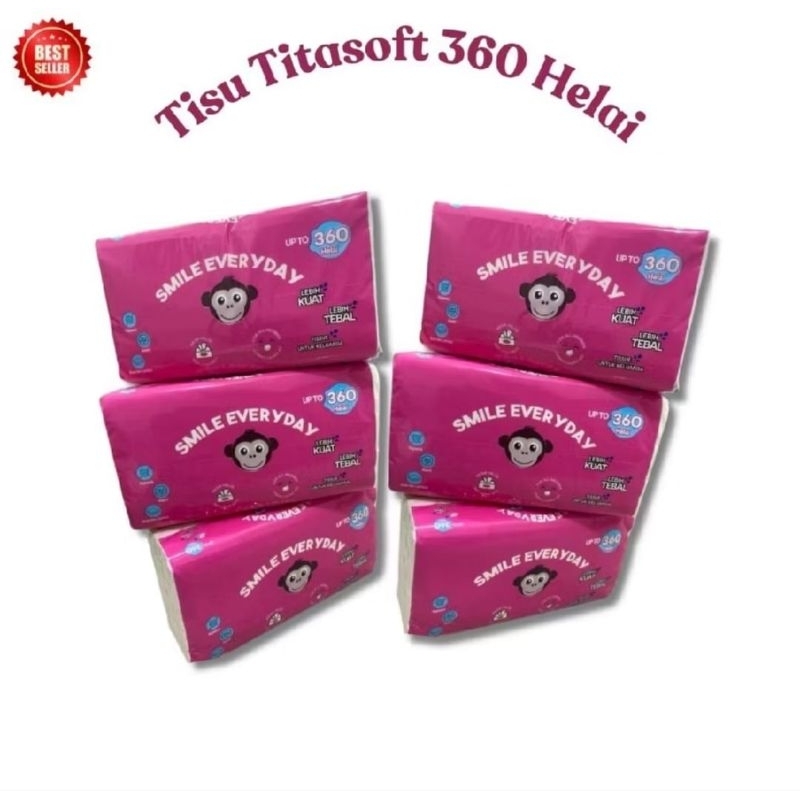Jual tissue tita soft 360 helai tisu lap 2ply tisu smile | Shopee Indonesia