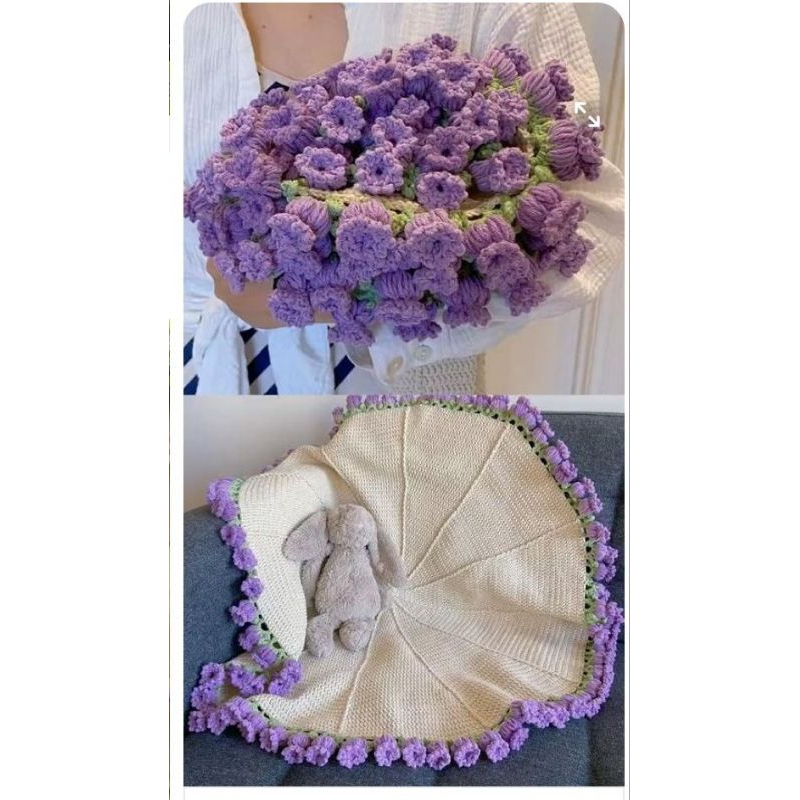 Jual Selimut Buket bunga rajut viral || Flower Bouquet Blanket crochet ...