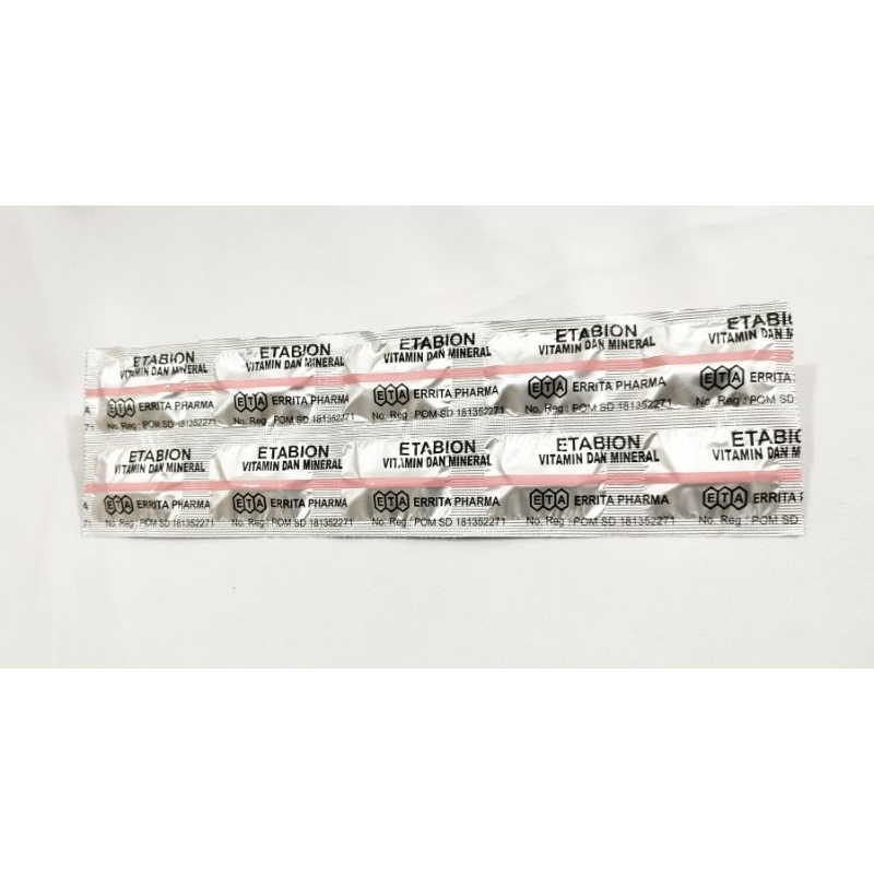 Jual ETABION KAPSUL penambah darah vitamin dan mineral @ 1 strip isi 10 ...