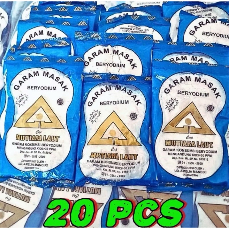 Jual Garam Dapur Beryodium Isi 20 Pcs Kemasan 100gr | Shopee Indonesia