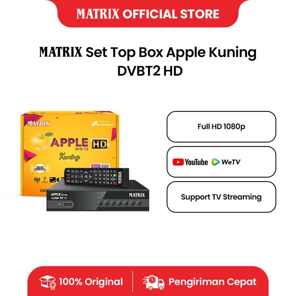 Jual MATRIX Set Top Box Apple Kuning DVBT2 HD / STB TV Digital | Shopee ...
