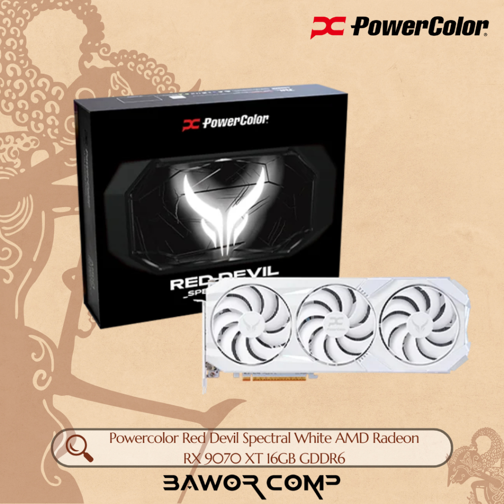 Jual VGA Powercolor Red Devil Spectral White AMD Radeon RX 9070 XT 16GB ...