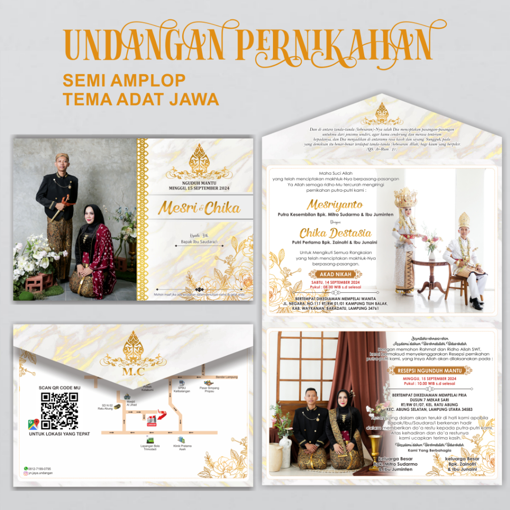Jual Undangan pernikahan semi amplop tema adat jawa | Shopee Indonesia