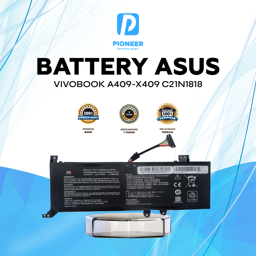 Jual Baterai Asus Vivobook A409-X409 A412 A412F A409-X409 A412D B21N1818-2 Internal | Shopee ...