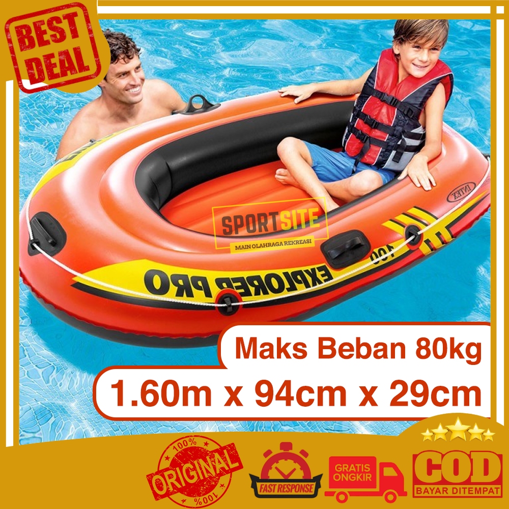 Jual Intex Explorer Pro Boats 100 Inflatable Raft Rubber Boat 1.60m x 94cm x 29cm Kapal Perahu ...