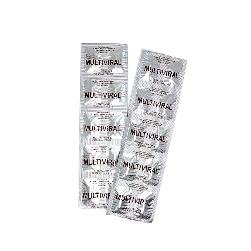 Jual MULTIVIRAL Multivitamin Mineral STRIP 10 Tablet Vitamin C Vitamin ...