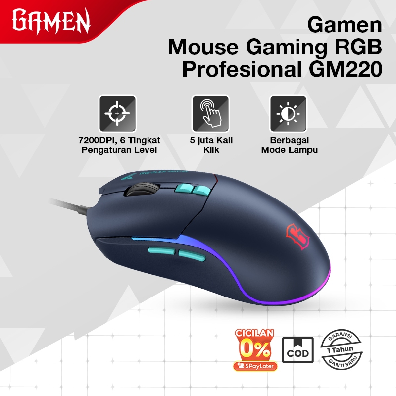 Jual GAMEN Mouse Gaming Kabel 7200 DPI 6 Level DPI Dengan Tombol ...