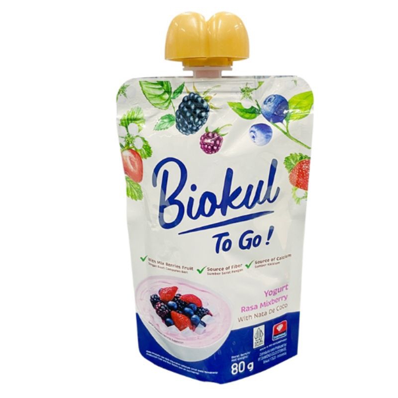 Jual Biokul To Go Yoghurt Rasa Mixberry With Nata de Coco Pouch 80gr ...