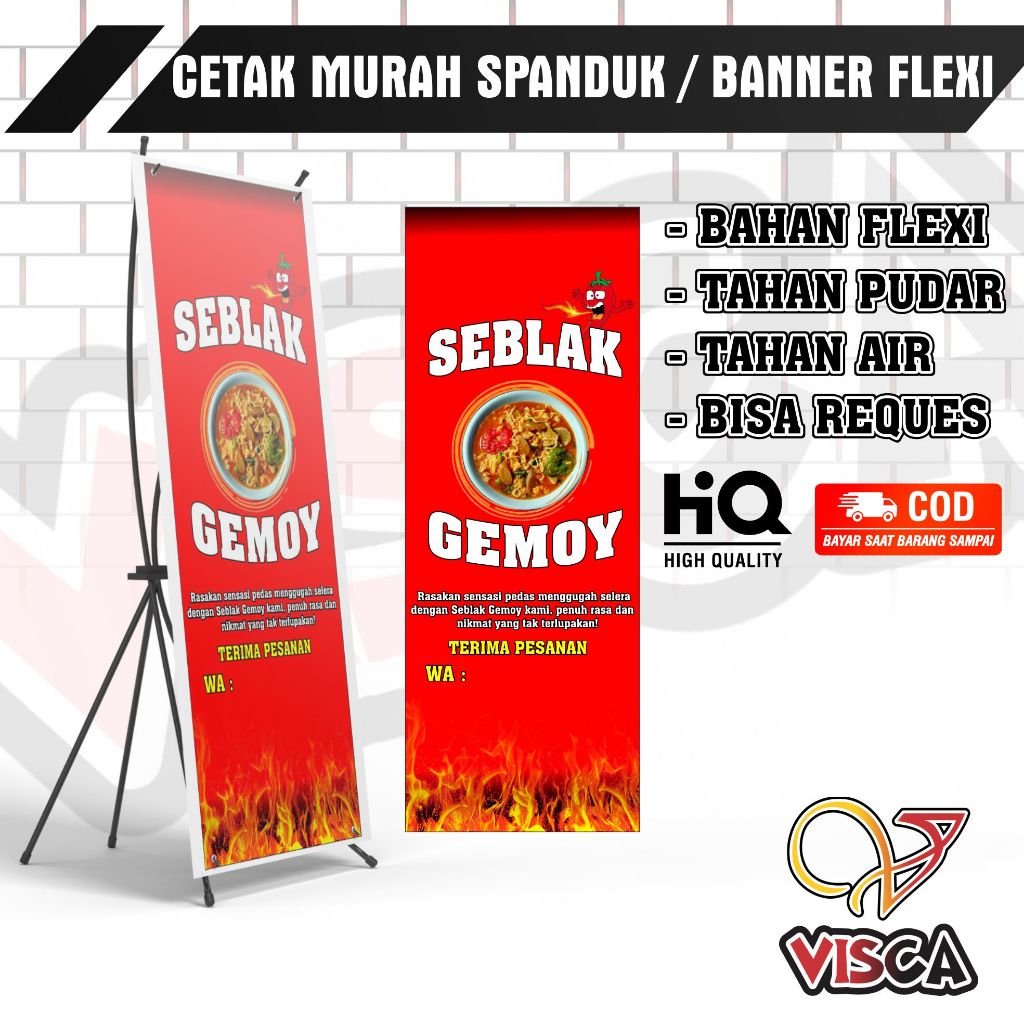 Jual Spanduk X Banner Seblak - Banner Viral Ukuran 60 x 160cm | Shopee ...