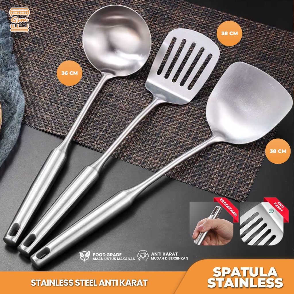 Jual GSM Spatula Sodet Sutil Centong Jumbo / Irus Sop full Stainless ...