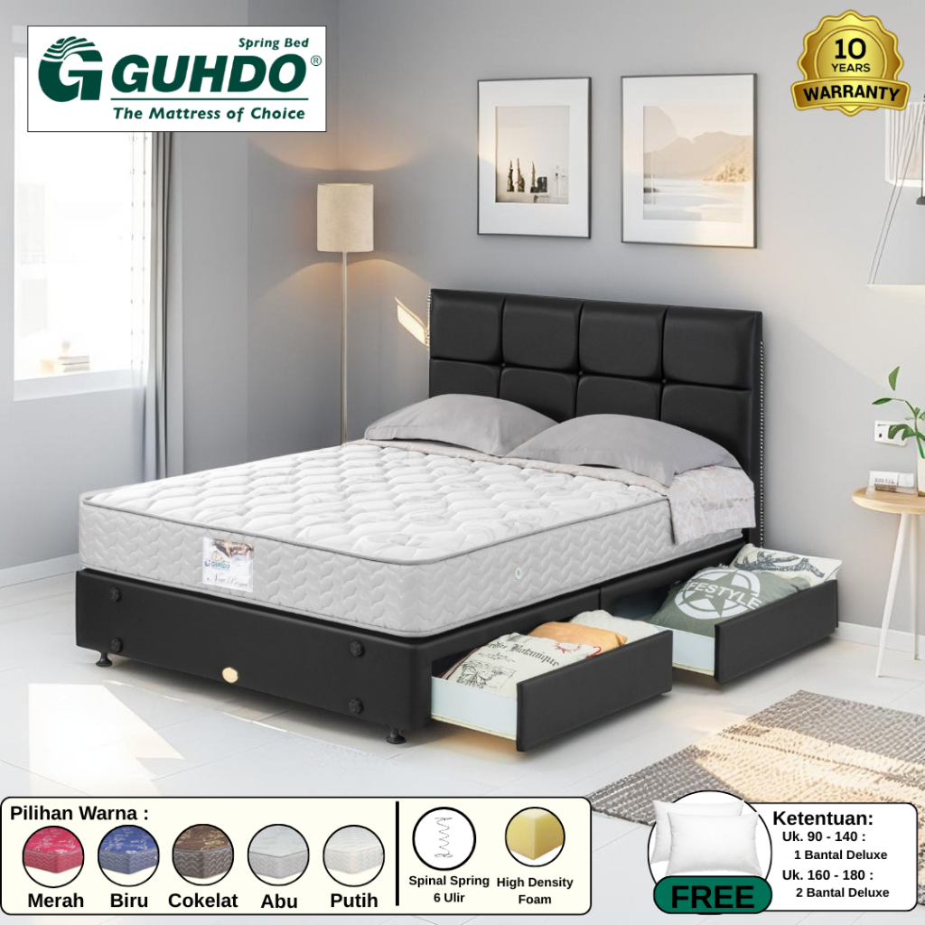 Jual SPRINGBED GUHDO New Prima Set Caserta Divan Drawer HS [Full Set ...