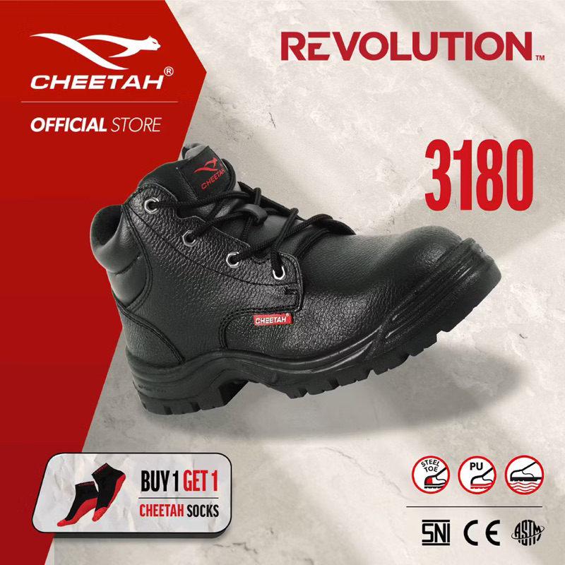 Jual SAPATU KERJA SAFETY CHEETAH 3180H | Shopee Indonesia