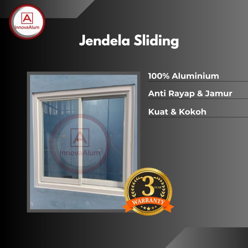Jual Jendela Sliding Aluminium 2 Daun Jendela L 95 x T 135 | Shopee ...