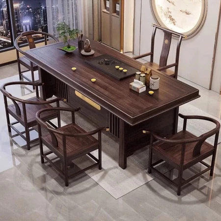 Jual kursi meja teh teh gelembung Meja teh kayu solid bergaya Cina baru ...