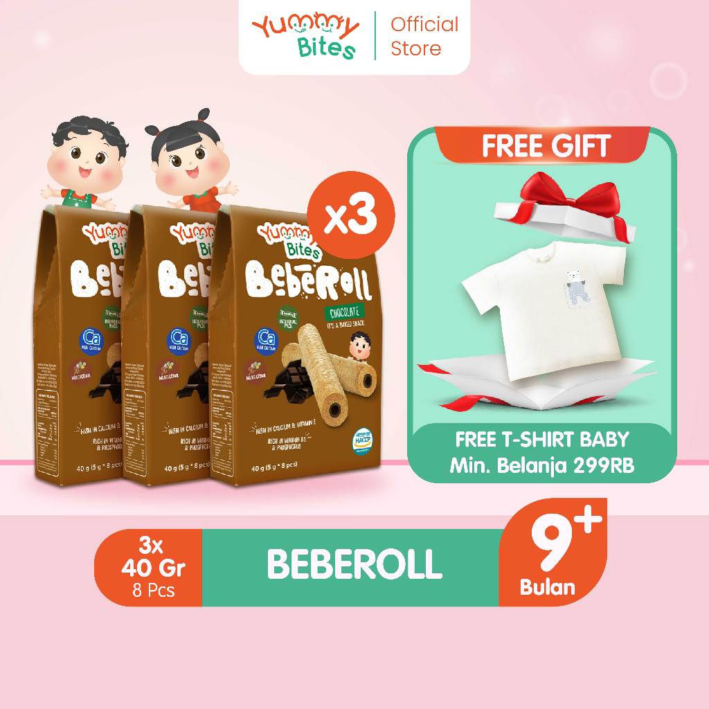 Jual [BUNDLING 3] Yummy Bites Beberoll 40 GR Snack Baby/ Cemilan bayi ...