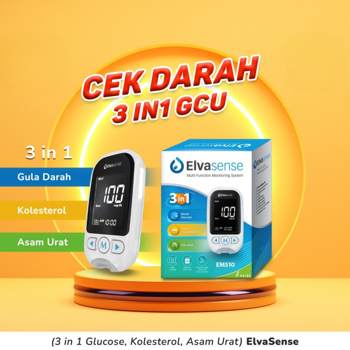 Jual ELVASENSE by KALBE- Alat Cek 3in1 Gula Darah Kolestrol Asam Urat ...