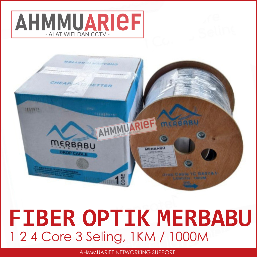 Jual KABEL CABLE DROP CORE DROP WIRE FO FIBER OPTIK MERK MERBABU BY ...