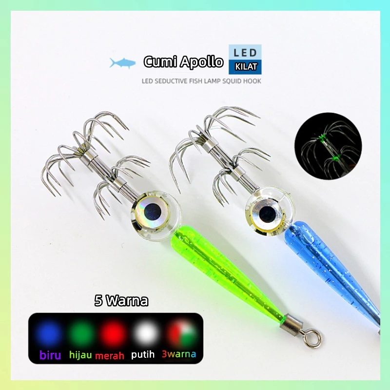 Jual (Flash sale)7.5CM Umpan mata Cumi lampu LED RGB memancing cumi ...