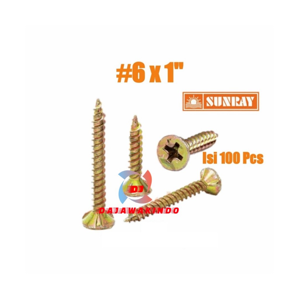 Jual Sekrup Kuning GRC 6 x 1" / GRC Kalsiboard 6 x 26 / Calci Screw | Shopee Indonesia