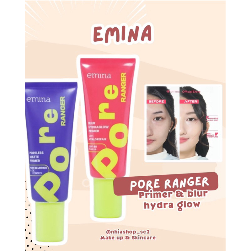 Jual NHIASHOP-Emina Pore Ranger Total Poreless Primer & Blur Hydraglow ...