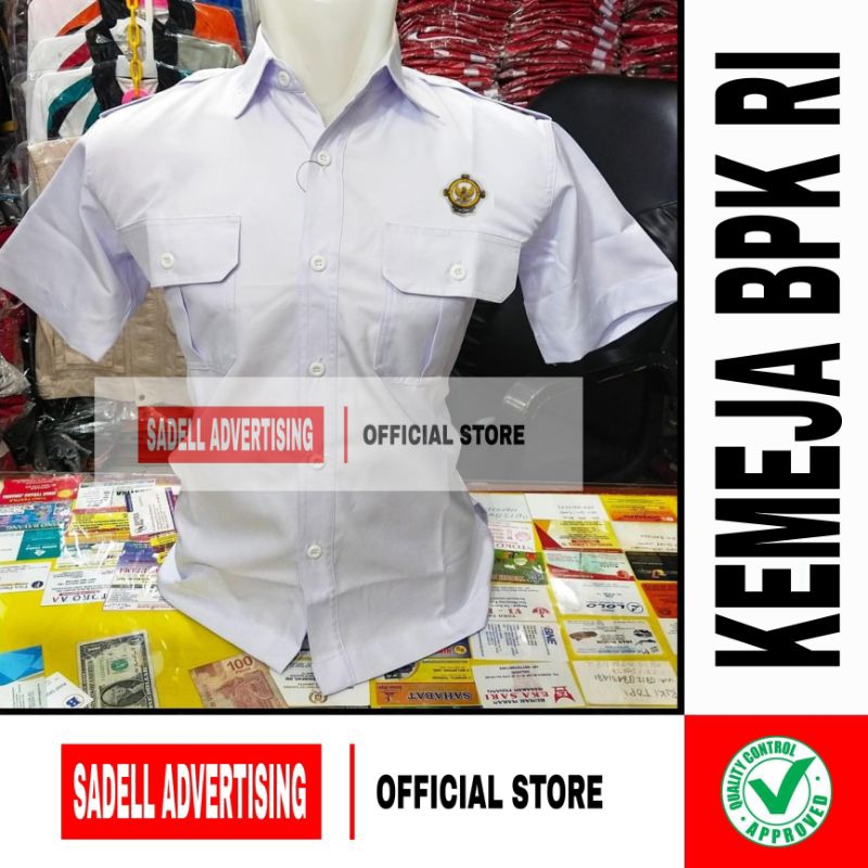 Jual Kemeja BPK RI Seragam BPK RI Putih PDH Lengan Pendek Pria Bordir ...